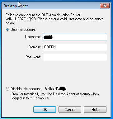 Failed to connect to the DLO Administrator Server - VOX