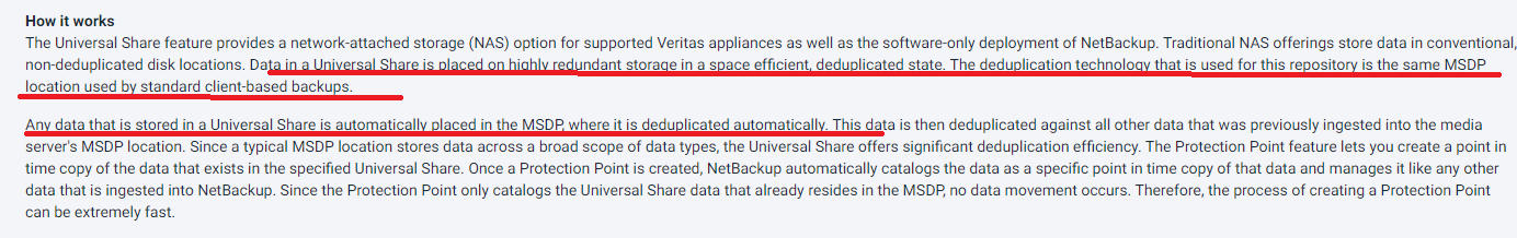 Netbackup MSDP Universal Shares no deduplication ？ - VOX