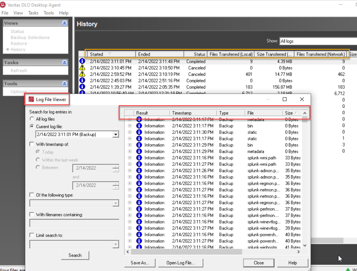 can't resize (or rearrange) columns in DLO (9.5) Agent History Log File Viewer | VOX