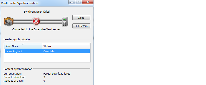 EV Vault Cache failed to synronize | VOX