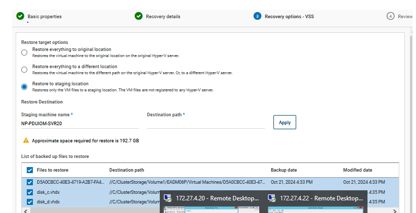 Safest way to perform full virtual machine restore - Hyper-V | VOX